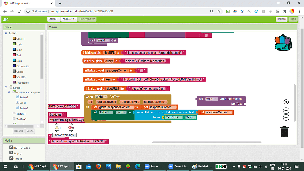 Getting google.visualization.query.setresponse - MIT App Inventor Help ...