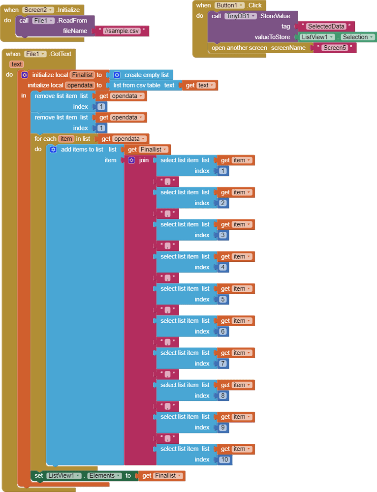 Csv file to listview - MIT App Inventor Help - MIT App Inventor Community