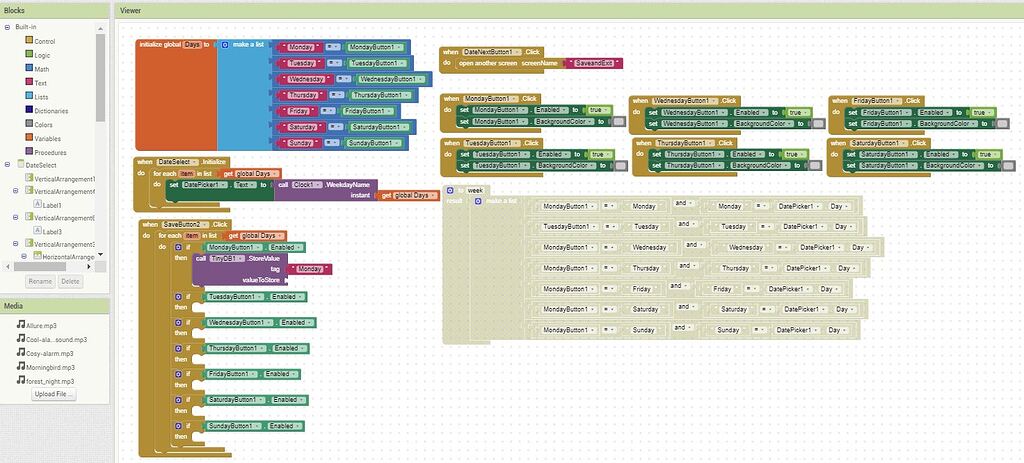 Sorting days of the week into a list - MIT App Inventor Help - MIT App ...