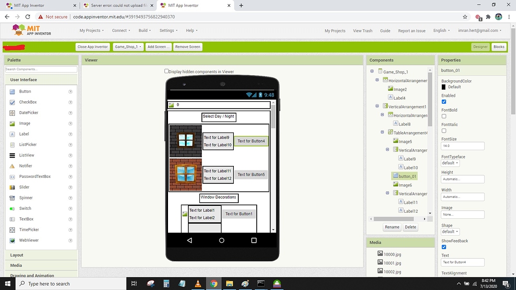 Server error: could not upload file. Please try again later! - MIT App ...