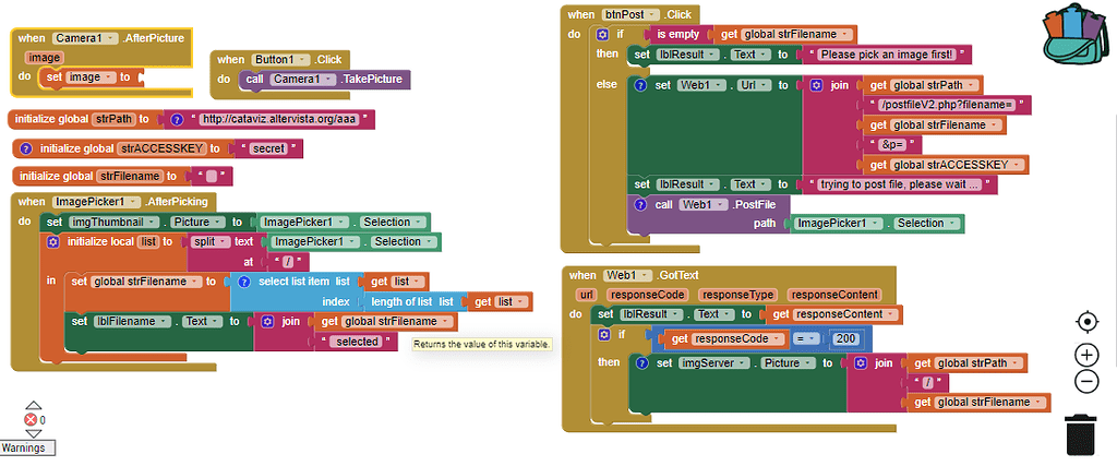 Take A Picture With Camera And Upload Via Php Mit App Inventor Help Mit App Inventor Community
