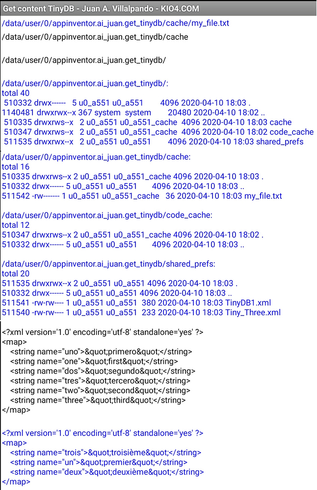 Where's TinyDB? Extract content TinyDB w extension KIO4_Terminal. Study ...