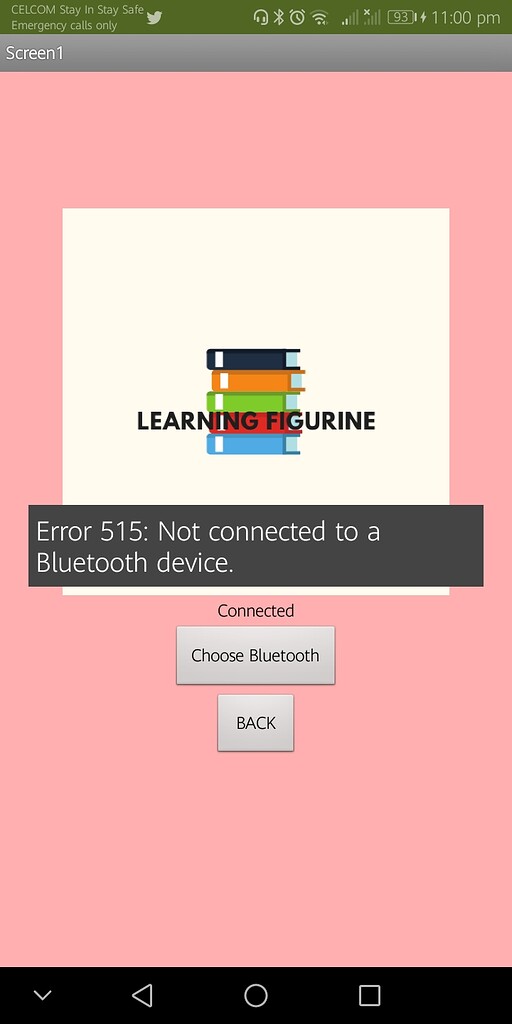 Error 515: Not connected to a Bluetooth device even my app is connected to its arduino - MIT App ...
