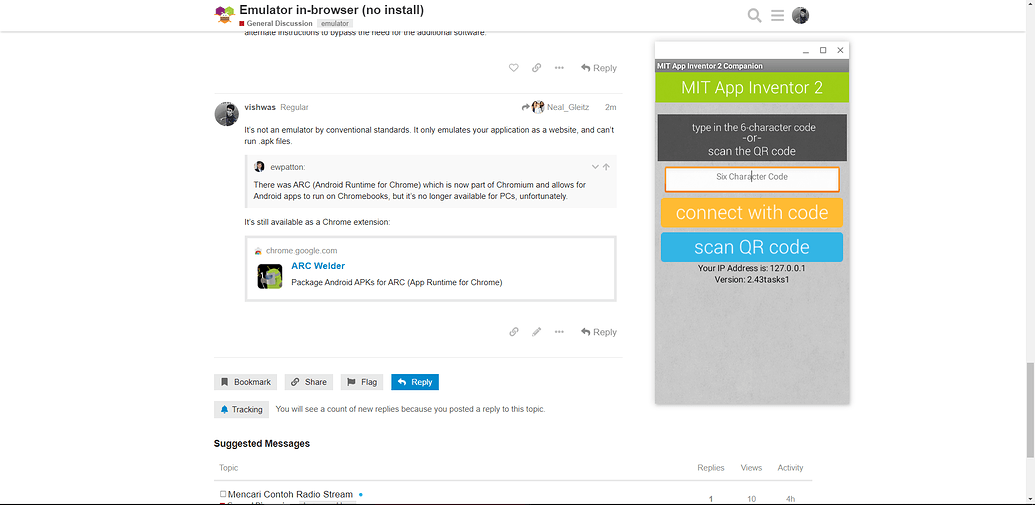 Emulator in-browser (no install) - General Discussion - MIT App ...