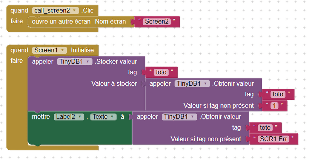 Problem with TinyDB and multiple screen - MIT App Inventor Help - MIT App Inventor Community