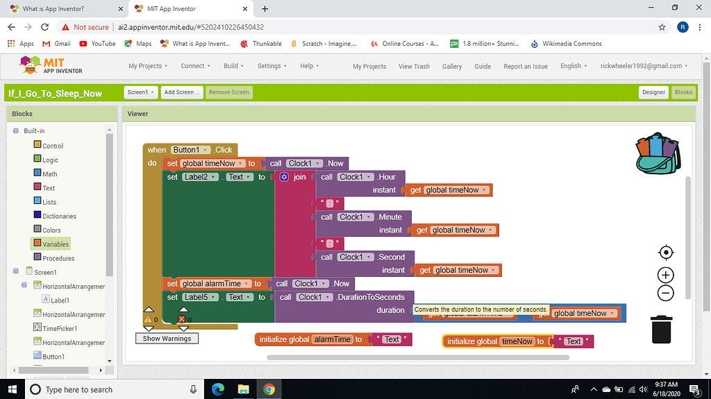 Duration between times - MIT App Inventor Help - MIT App Inventor Community