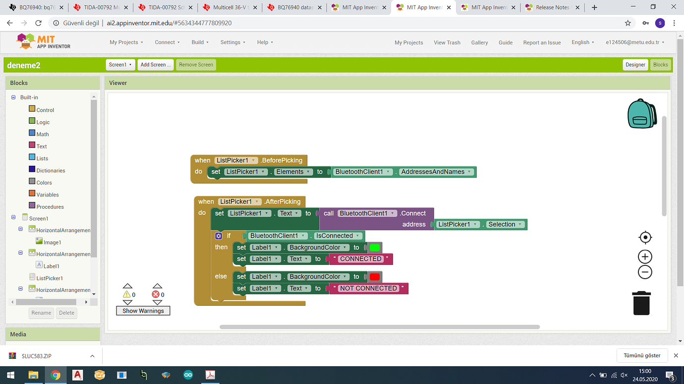Bluetooth returns "false" or "true" labels to my screen - MIT App ...