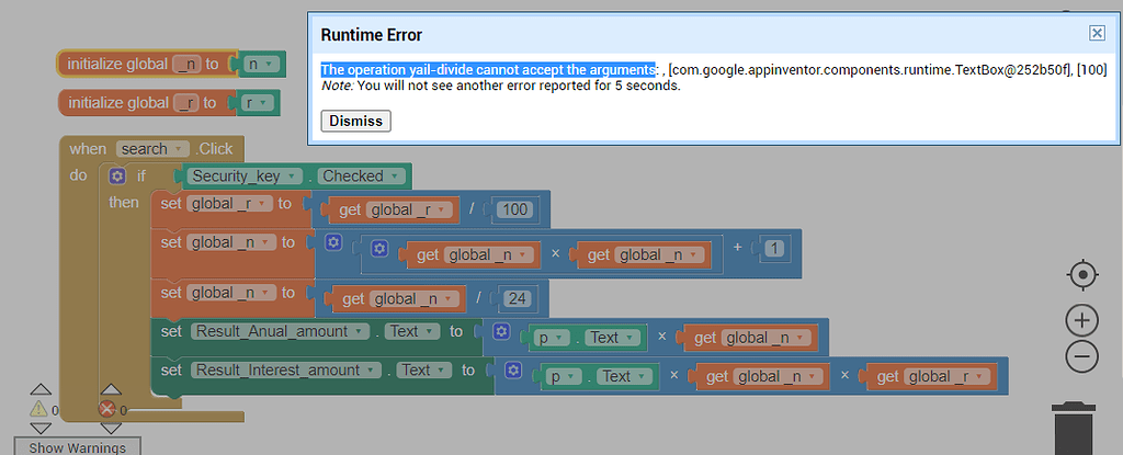 The operation yail-divide cannot accept the arguments - MIT App Inventor Help - MIT App Inventor ...