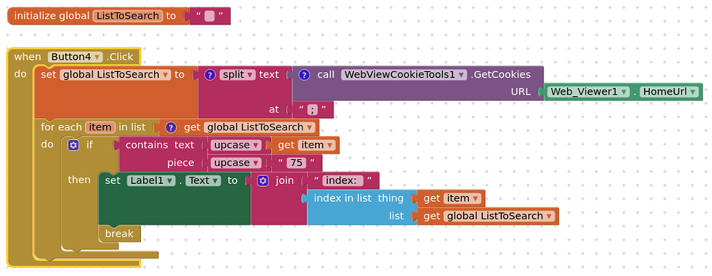 Read a specific cookie from webview - MIT App Inventor Help - MIT App ...
