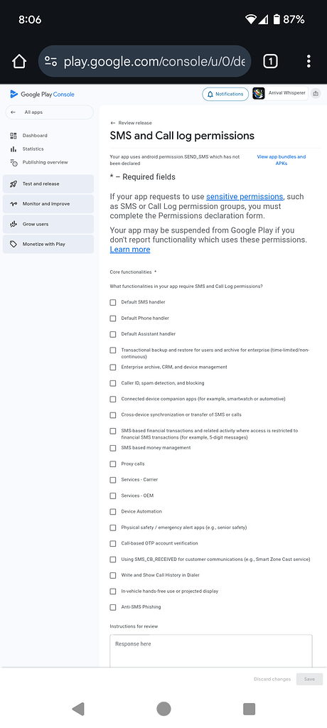 Play Store permissions declaration form - General Discussion - MIT App ...