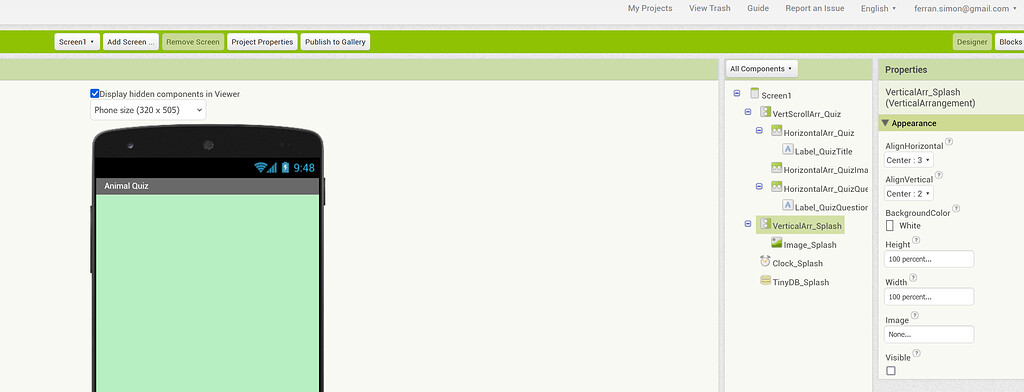 The Screen Design option: 'Display Hidden Components in Viewer' not ...