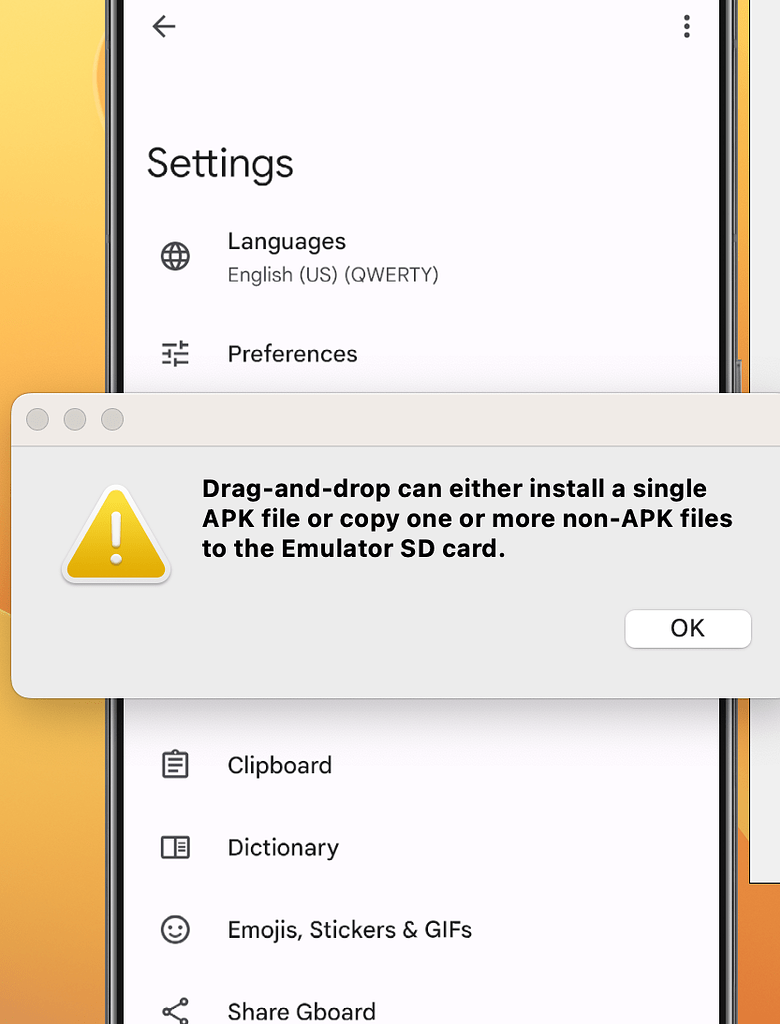 Mac M1 Chip Can T Get Apk File To Add To Emulator Created Through