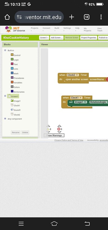 Screen1 Not Showing Any Blocks Example Initialize Etc Mit App Inventor Help Mit App