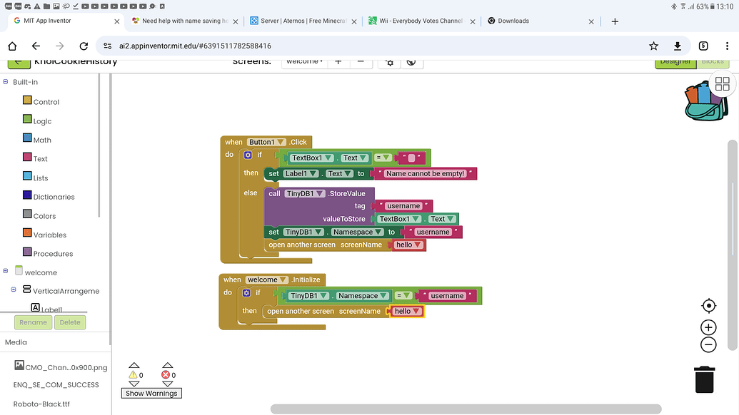Need help with name saving here - MIT App Inventor Help - MIT App ...