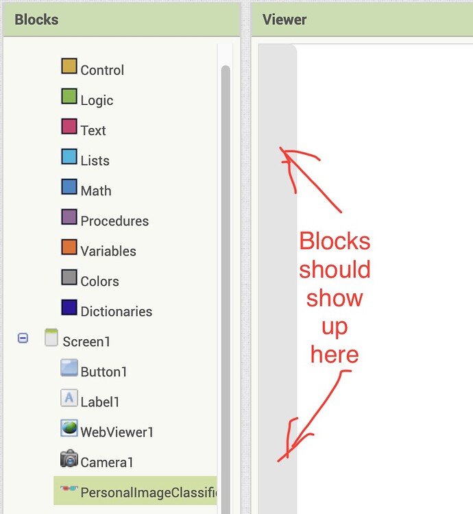 Personal Image Classifier (PIC) blocks not showing after import - MIT ...