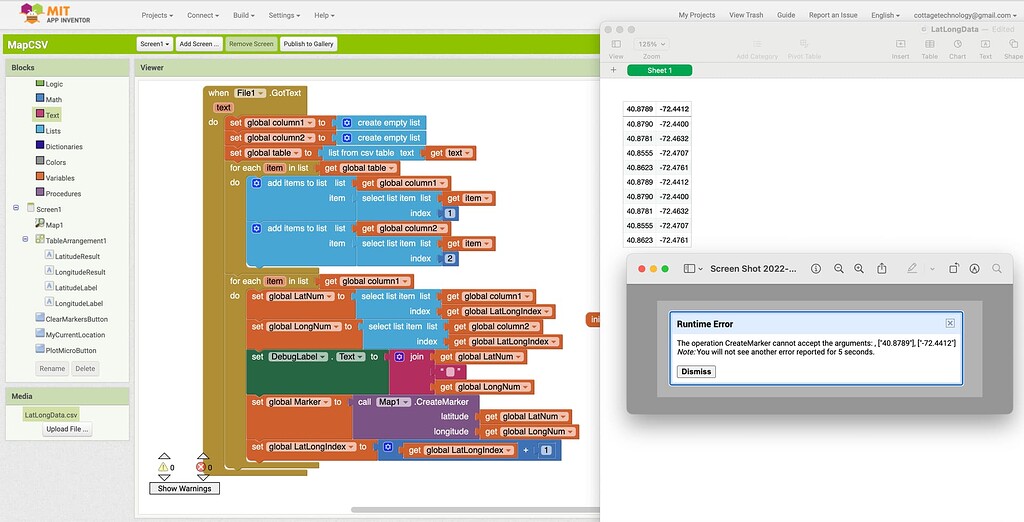 CreateMarker from CSV File of Latitude and Longitude - MIT App Inventor Help - MIT App Inventor ...