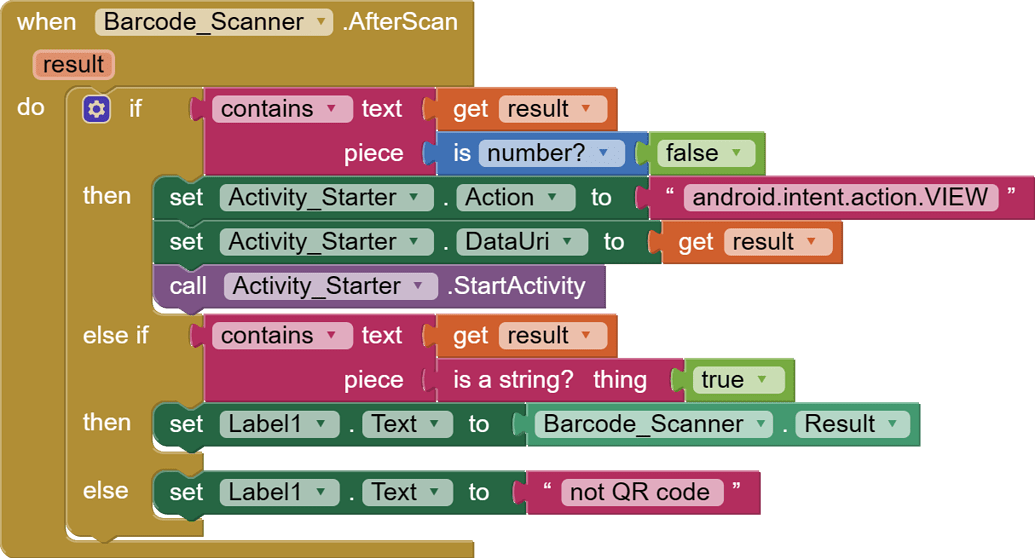 I want to implement a feature where scanning a QR brings up a browser ...