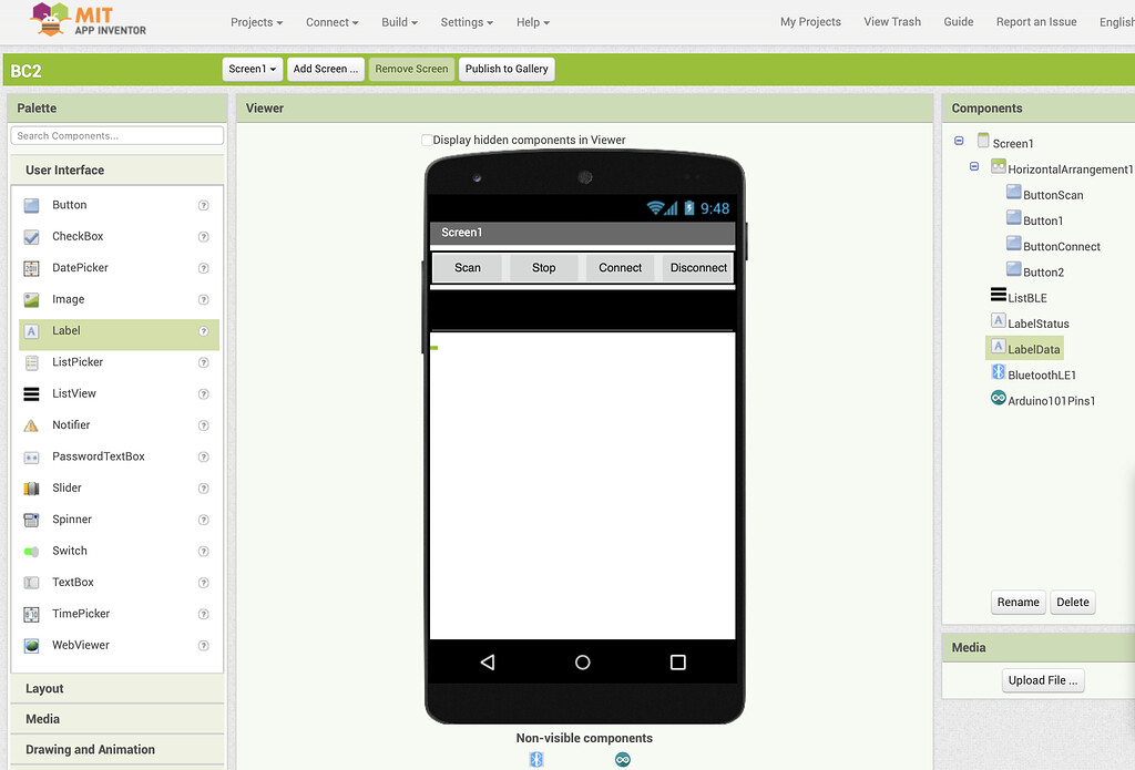 Run Time Error Ble App For Arduino Nano 33 Iot Internet Of Things Mit App Inventor Community