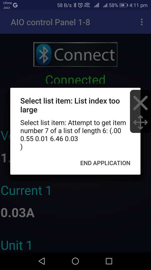 Having an error named "select list item: List index too large". I am unable to resolve the issue ...