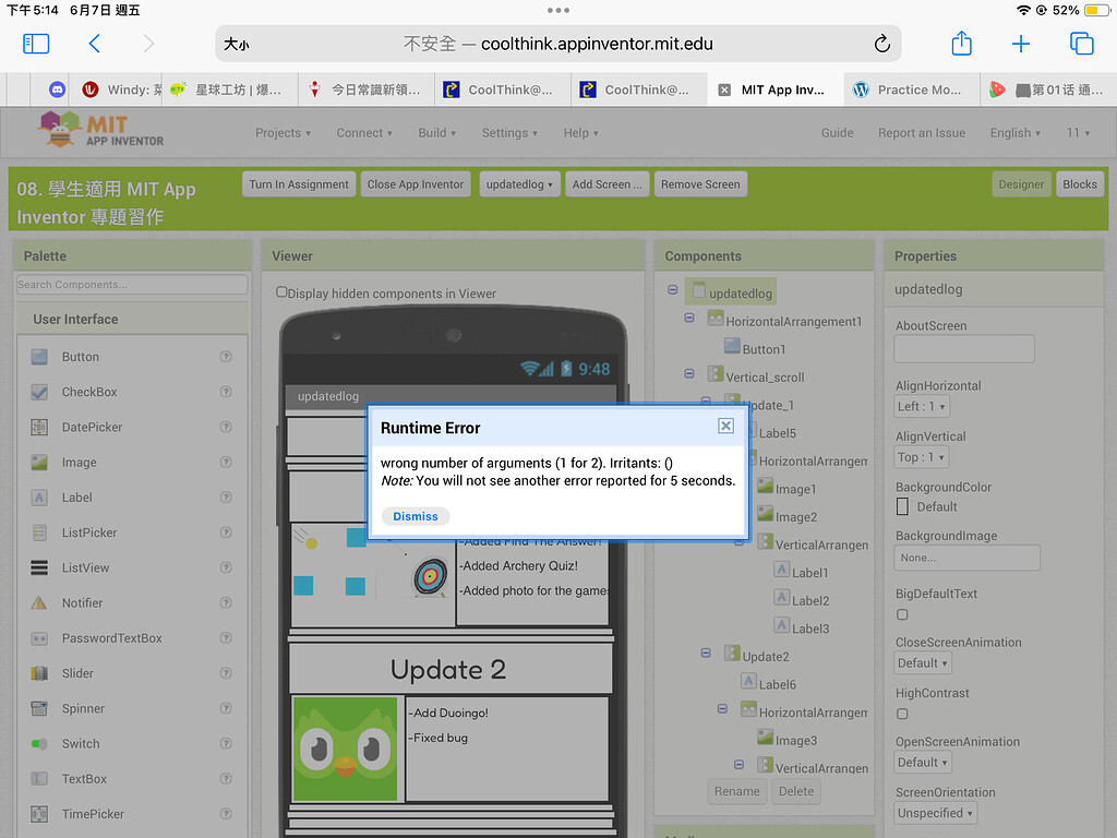 How can I fix the runtimes error - App Inventor for iOS - MIT App Inventor Community