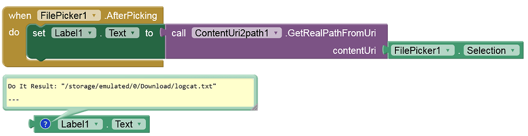 Absolutepath Get Absolute Path From Uri Using Ai2 Filepicker Extensions Mit App Inventor
