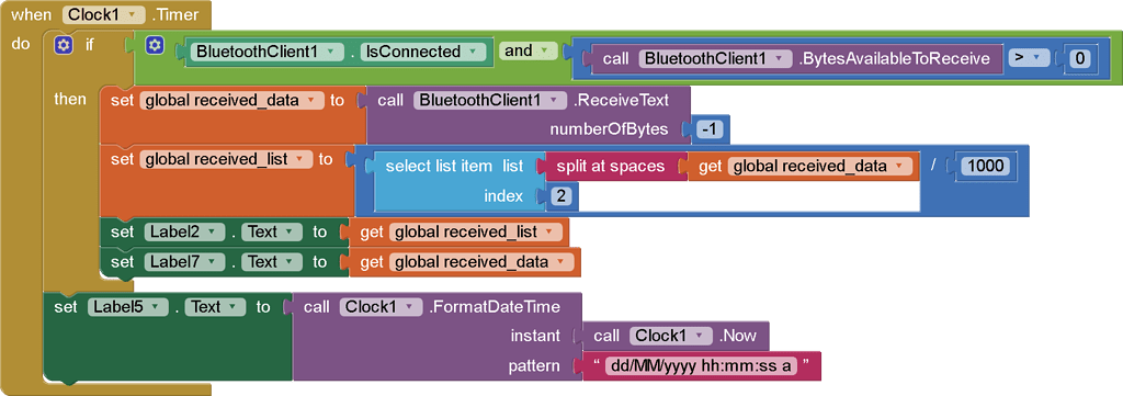 Captureing Of Bluetoothclient Data With Start Byte Value Mit App Inventor Help Mit App