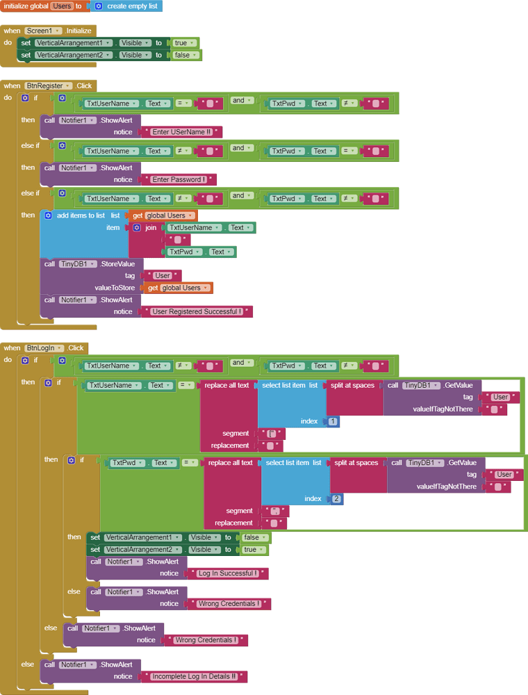 Username and Password - MIT App Inventor Help - MIT App Inventor Community