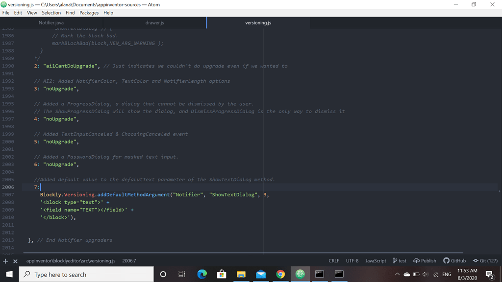 Adding upgraders to versioning.js - Open Source Development - MIT App ...