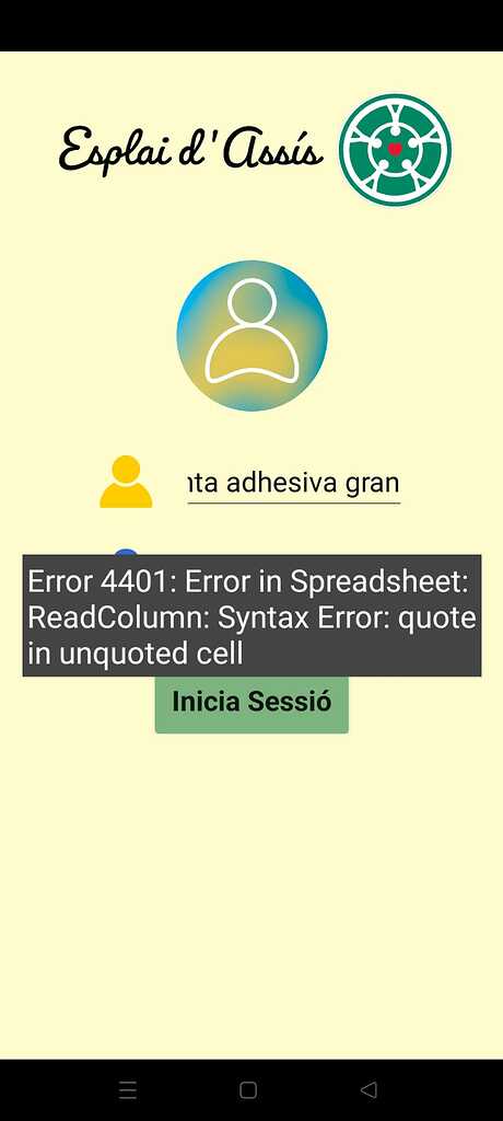 Error 4401 and there are no quote - MIT App Inventor Help - MIT App Inventor Community