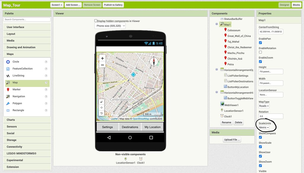 Scale units won't work on the map (iOS) - App Inventor for iOS - MIT App Inventor Community