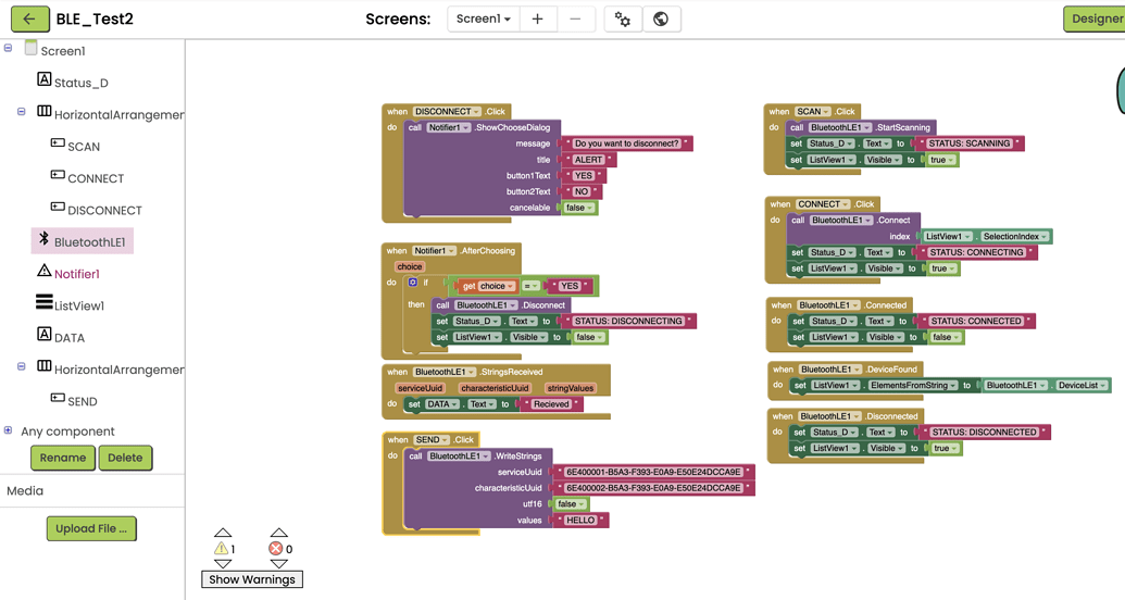 MIT App Inventor Sending and Receiving Strings using BLE - MIT App Inventor Help - MIT App ...