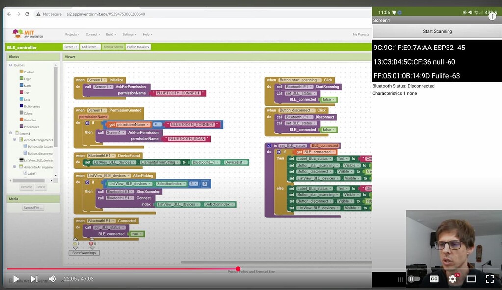 BLE devices not showing on Listpicker despite having all permissions enabled - MIT App Inventor ...