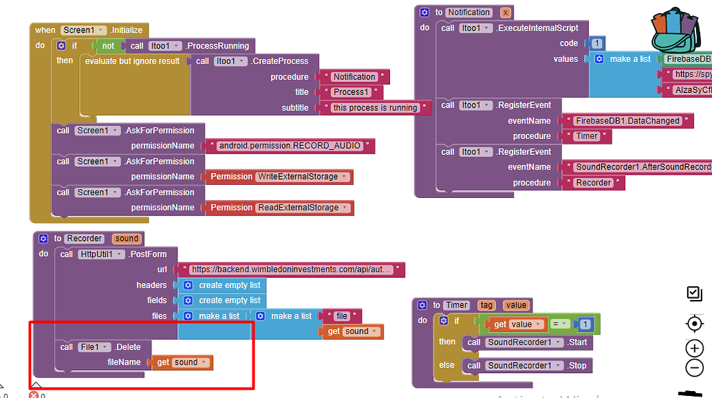 Trying to record audio in the background, File1 delete problem - MIT App Inventor Help - MIT App ...