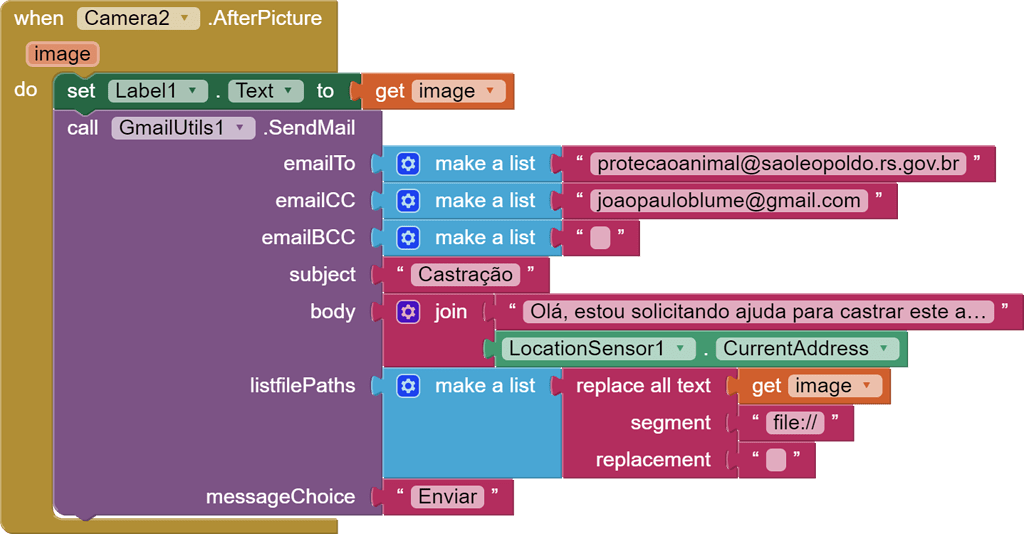 Sendind photos by gmail with gmail utils - Extensions - MIT App ...