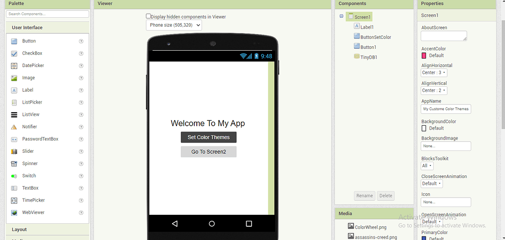 How to Create a Custom Color Theme App - Tutorials and Guides - MIT App ...