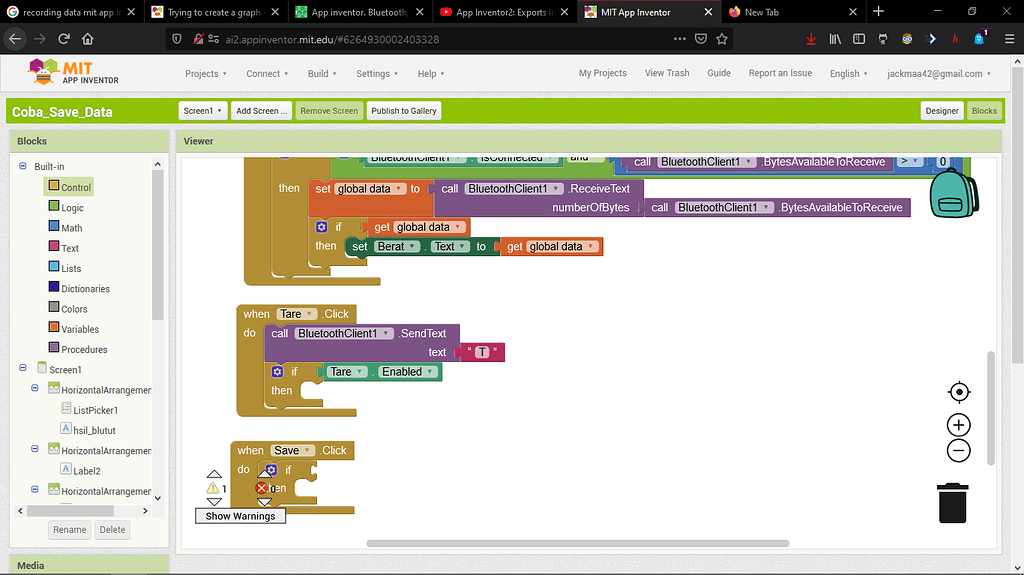 How To Save Data Sensor Arduino Bluetooth Mit App Inventor Help Mit