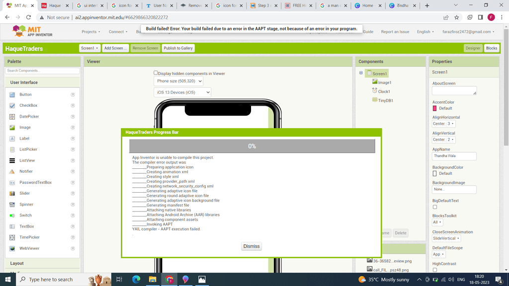 Why I Am Getting This Error Aapt Execution Failed Mit App Inventor Help Mit App Inventor