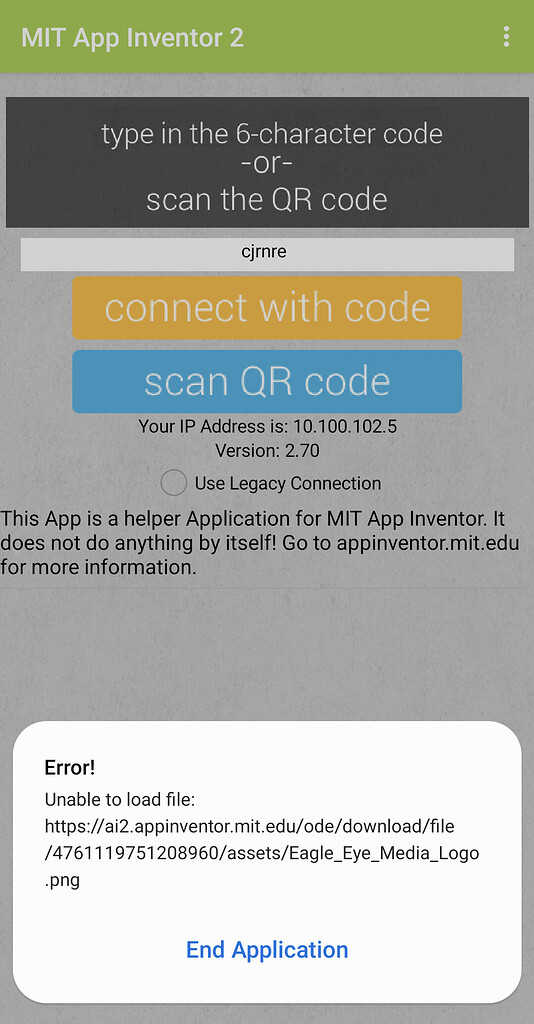 Unexplained error - MIT App Inventor Help - MIT App Inventor Community