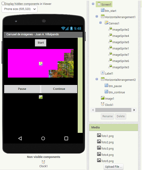 Carousel of images. Automatic scrolling of images to the left. Canvas. ImageSprite - Tutorials ...