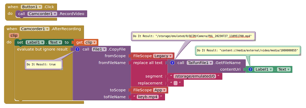 Save a video to a named phone directory - MIT App Inventor Help - MIT ...