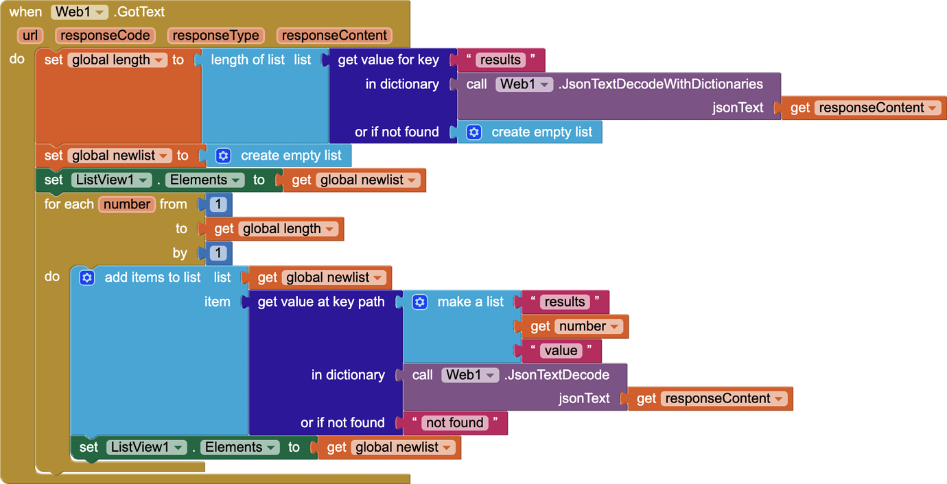 Improving Code For Looping Through Json Objects And Fetching Tag Values Mit App Inventor Help