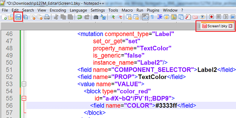 Edit an application using a Text Editor. Notepad++ (Windows). Winzip. Screen1.bky. Geany in ...
