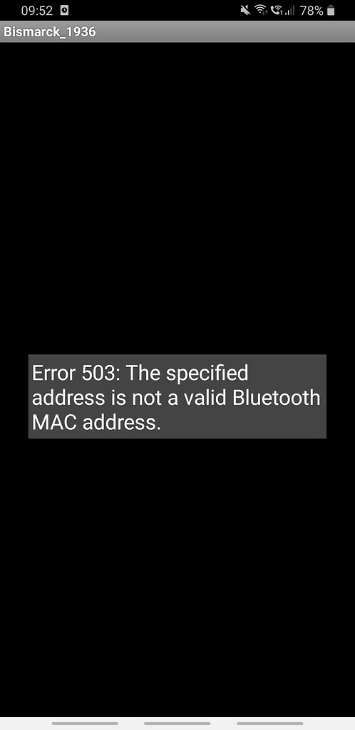 Error 503 not a valid BlueTooth MAC address - MIT App Inventor Help - MIT App Inventor Community
