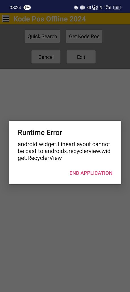 Get runtime error when running app that built with version November 17 2024 - MIT App Inventor ...