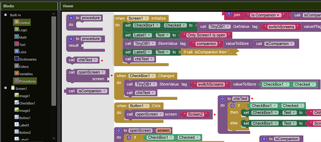 Switch screens correctly - 2 methods - Tutorials and Guides - MIT App ...