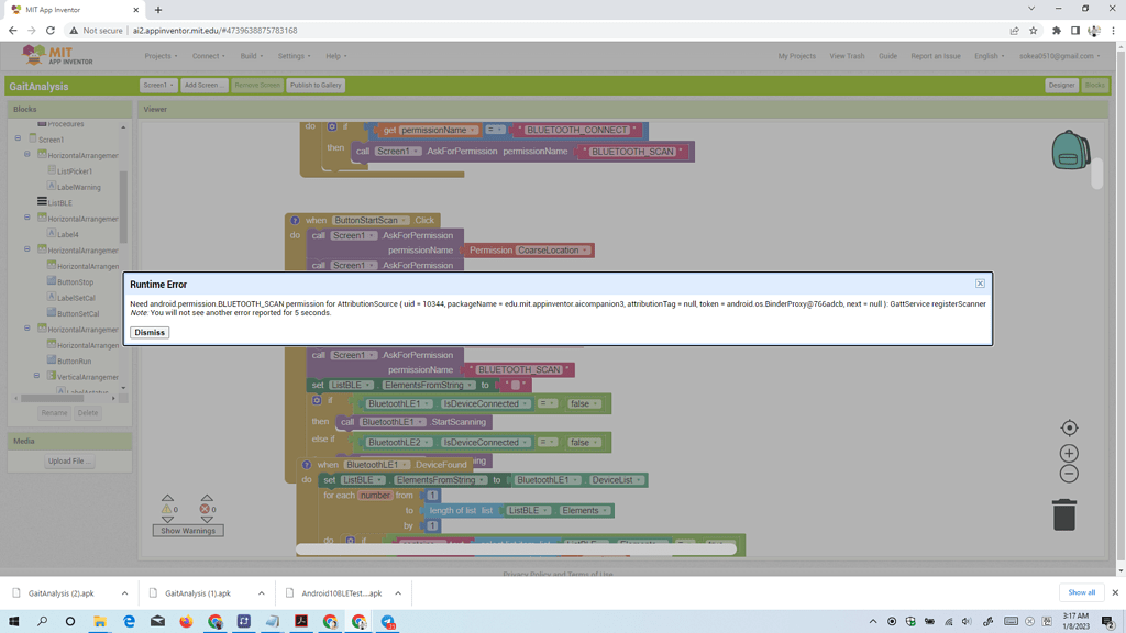 Permission Bluetooth Scan - MIT App Inventor Help - MIT App Inventor ...