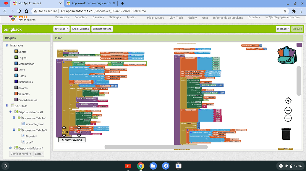 Property getter was expecting a com.google.appinventor.components.runtime.Button component but ...