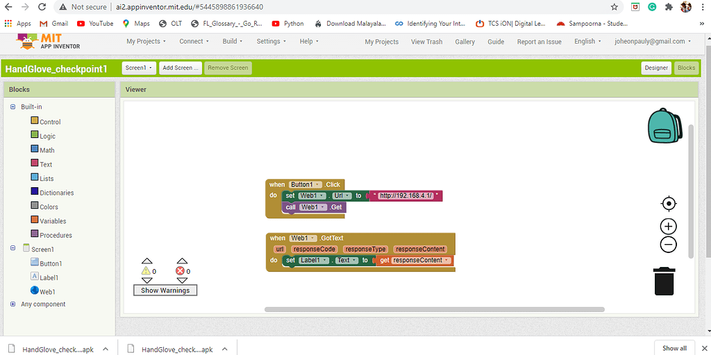 Getting Error 1101 in app when trying to get value from esp32 - MIT App Inventor Help - MIT App ...
