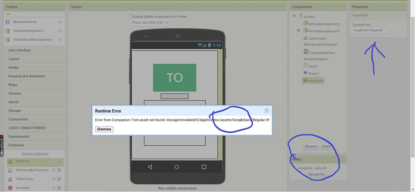 Error in YourFont Extension - MIT App Inventor Help - MIT App Inventor ...