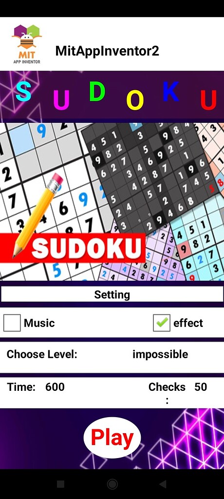 MitAppInventor2SudokuGame Sudoku in ai2 Blocks - App Showcase - MIT App ...
